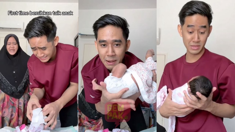 Netizen Terhibur Lihat Aqil Zulkiflee Panik, Pertama Kali Basuh Berak Anak - “Macam Mana Nak ...